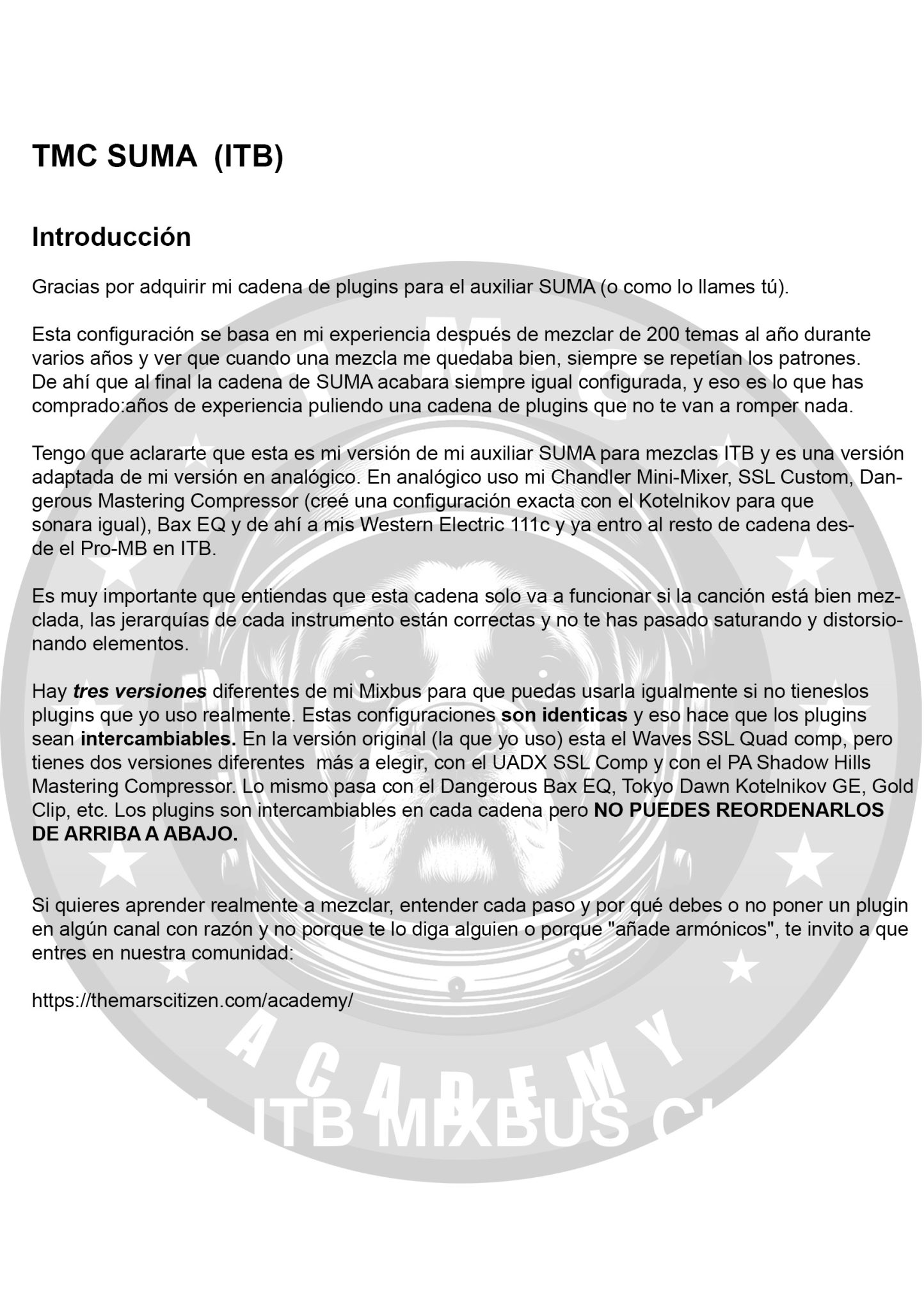 TMC Suma ITB (Full mixbus chain) – The Mars Citizen